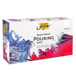 6 Kreul Pouring Acrylfarben farbsortiert