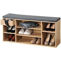 Kesper Schuhschrank mit Sitzkissen und Schublade, Sonoma Eiche