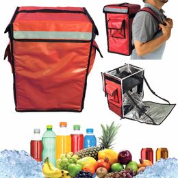 CoolQuest isolierte Kühlrucksack 42 Liter in Rot, Thermobox wasserdicht Picknick Rucksack Liefertasc