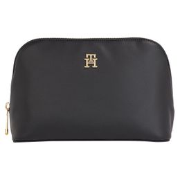 Tommy Hilfiger Kosmetiktasche TH SOFT WASHBAG, Makeup-Tasche Beauty-Bag Beautycase Recycelte Materialien, schwarz