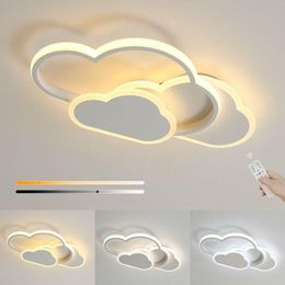 32W Led Deckenleuchte, 2800LM Kreative Wolken Deckenlampe, Moderne Deckenlampe Dimmbar mit Fernbedienung 3000-6500K, 42CM Weiße Schlafzimmer Lampen