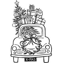 Rayher Driving Home for Christmas Motivstempel Weihnachtsauto 7,0 x 10,0 cm