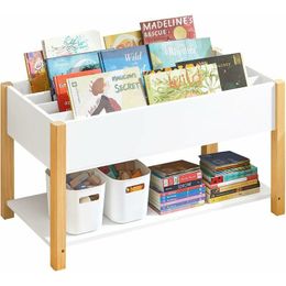 KMB35-W Kinder Bücherregal Kinderregal mit Ablagefächern Aufbewahrungsregal für Kinder Bücherständer Spielzeugregal Weiß bht ca.: 85x45x42cm - sobuy