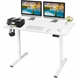 Schreibtisch Höhenverstellbar Elektrisch,Stehschreibtisch mit Memory-Steuerung Technologie,120 x 60 cm Weiß - Weiß - Devoko