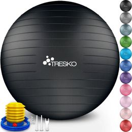 TRESKO - Gymnastikball (Grün 65cm) mit Pumpe Fitnessball Yogaball Sitzball Sportball Pilates Ball Sportball