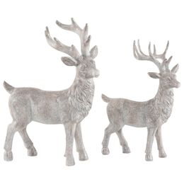 Home Affaire Weihnachtsfigur Hirsche, Weihnachtsdeko (2 St), stehend, beige