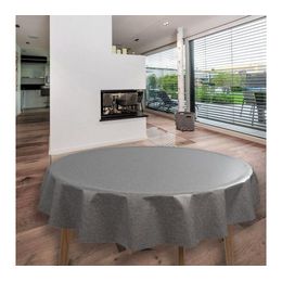 laro Tischdecke Wachstuch-Tischdecken Grau Meliert Rund 140cm