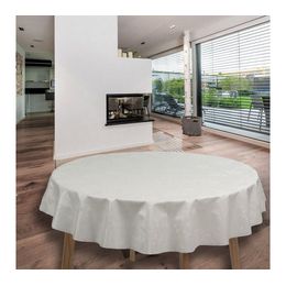 laro Tischdecke Wachstuch-Tischdecken Dahlia Weiß Rund 140cm