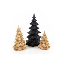 Logbuch-Verlag Weihnachtsfigur 3 Deko Bäume schwarz gold glitzernd 8