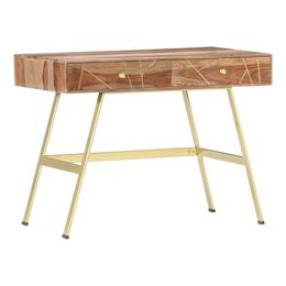 furnicato Schreibtisch mit Schubladen 100x55x75 cm Massivholz Palisander