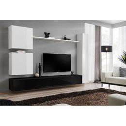 JVmoebel Wohnzimmer-Set Design Wohnwand Sideboard 3x Schrank TV-Ständer Set 6tlg.Holzmöbel