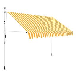 furnicato Markise Einziehbare Handbetrieben 300 cm Orange/Weiß Gestreift