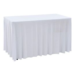Hussen-Set 2 Stück Stretch-Tischdecken mit Rand Weiß 120 x 60