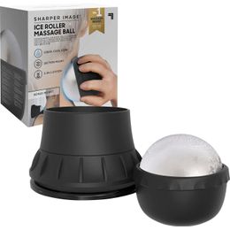 Sharper Image Massageball Kalte Ganzkörper Fitness-Massagekugel, mit Griff- und Saughalterung, weiß