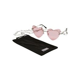 Urban Classics Sonnenbrille Urban Classics Unisex Sunglasses Heart With Chain, rosa