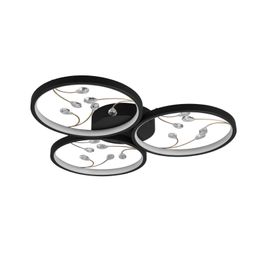 Trio LED-Deckenlampe Groovy dreiflammig schwarz 3.000K