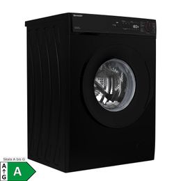 Sharp Frontlader-Waschmaschine - schwarz mit LED Display