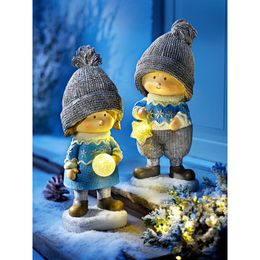 LED-Dekofiguren Winterkinder "Alma & Erik" 2er-Set