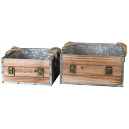 DIJK NATURAL - Dijk Holzkiste grau 27 x 27 x 13 cm Kiste Holzbox Holzkasten Aufbewahrung