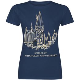 Harry Potter Hogwarts Castle T-Shirt blau in L