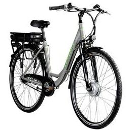 Thule Zündapp E-Bike City Z502/700c Damen Retro Hollandrad 28 Zoll RH 48cm 7-Gang 468 Wh grau grün