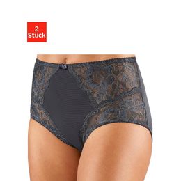 Petite Fleur Große Größen: Doppelpack High-Waist-Slips, anthrazit+weiß, Gr.44/46