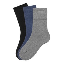 H.I.S EM LBG Große Größen: Socken, schwarz+grau+blau, Gr.43/46
