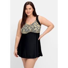 sheego Große Größen: Tankini-Set mit Paisleymuster, schwarz, Gr.52F