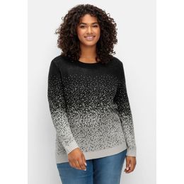 sheego Große Größen: Pullover im Jacquardstrick, mit Farbverlauf, schwarz gemustert, Gr.40