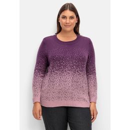 sheego Große Größen: Pullover im Jacquardstrick, mit Farbverlauf, aubergine gemustert, Gr.42