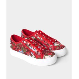 sheego by Joe Browns Große Größen: Sneaker aus Canvas, mit Blumendruck, rot gemustert, Gr.37