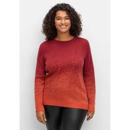 sheego Große Größen: Pullover im Jacquardstrick, mit Farbverlauf, rot gemustert, Gr.44