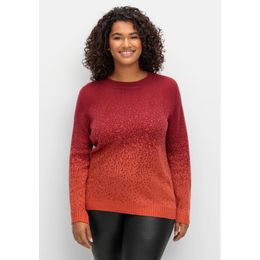sheego Große Größen: Pullover im Jacquardstrick, mit Farbverlauf, rot gemustert, Gr.56