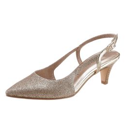 Große Größen: Tamaris Slingpumps, goldfarben, Gr.37