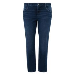 TRIANGLE Große Größen: Jeans im schmalen Tapered Fit, in 5-Pocket-Form, dark blue Denim, Gr.46