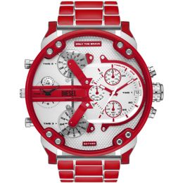 Chronograph Diesel "MR. DADDY 2.0, DZ7480" Armbanduhren rot Herren Hochzeitsmode Quarzuhr, Armbanduhr, Herrenuhr, Stoppfunktion, 1224-Stunden-Anzeige