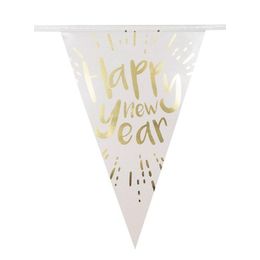 Boland Girlande Neujahr Party Deko Silvester Wimpelkette gold 4m