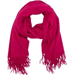 Leslii Modeschal, Weicher unifarbener Schal mit gedrehten Fransen, rosa
