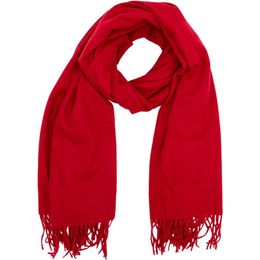 Leslii Modeschal, Weicher unifarbener Schal mit gedrehten Fransen, rot