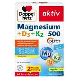 Queisser Doppelherz Magnesium 500+D3+K2 Depot Tabletten 60 St