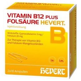 HEVERT® Vitamin B12 Plus Folsäure Hevert a 2 ml Ampullen 2X10 St