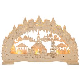 Home Affaire Schwibbogen LED Weihnachtsleuchter, Weihnachtsdeko, Breite ca. 43 cm, beige