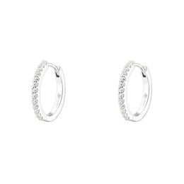 UNIKE JEWELLERY Paar Creolen HOOP GLOW SMALL, UK.AR.1204.0022, mit Zirkonia (synth), silberfarben|weiß