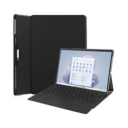 Wigento Tablet-Hülle Für Microsoft Surface Pro 9 3folt Wake UP Smart Cover Tablet Tasche Etuis Hülle Case Schutz Schwarz