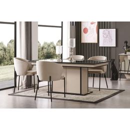 JVmoebel Esszimmer-Set Modern Esszimmer Set Esstisch und 4x Stuhle Luxus Holz Möbel 5tlg