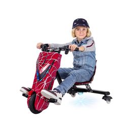 Actionbikes Motors Elektro-Drift-Trike für Kinder, Drift-Scooter, bis zu 15km/h, drosselbar, Hupe, LED-Driftrollen 360° (Rot)