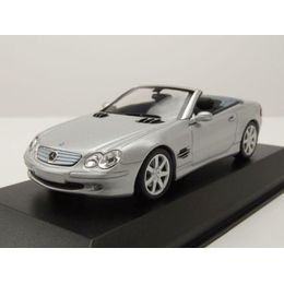 Maxichamps Modellauto Mercedes SL R230 Cabrio 2001 silber Modellauto 1:43 Maxichamps