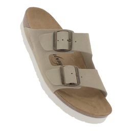 Sunbay LEDER-Pantoletten "Trefle" in Beige - 38