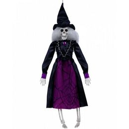 Horror-Shop Dekoobjekt Skelett Hexe als Halloween Hänge Figur 40cm