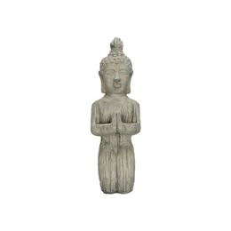 Engelnburg Dekofigur Engelnburg Hochwertige Dekoobjekt Buddha Grau 15x19x42 cm